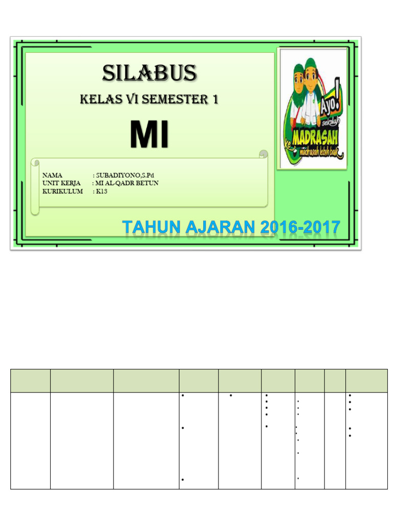 SILABUS 6 Semester 1 2016-2017 | PDF