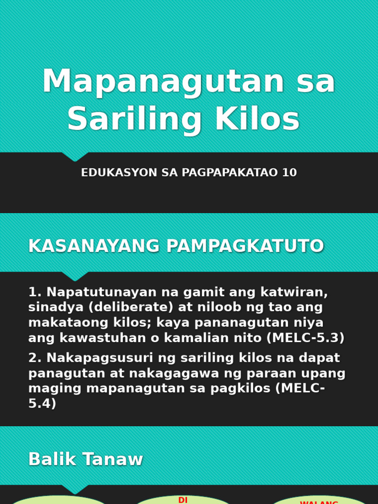 Mapanagutan Sa Sariling Kilos | PDF