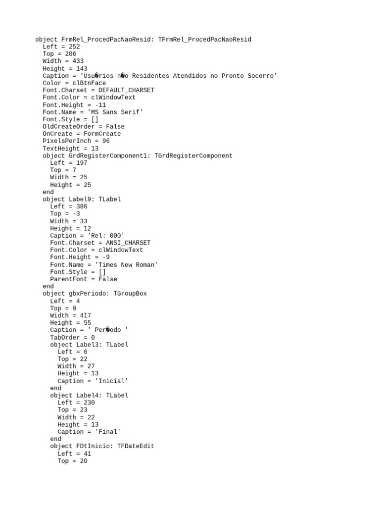 uFrmRel ProcedPacNaoResid | PDF | Typefaces | Arial