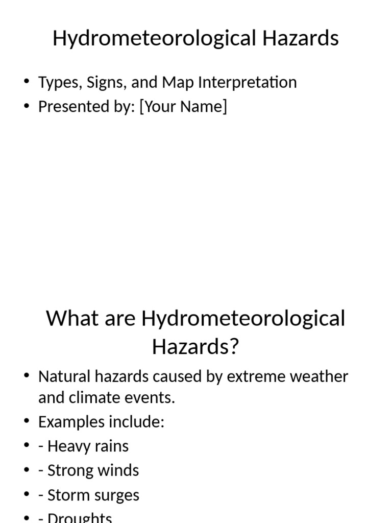 Understanding Hydrometeorological Hazards Pdf