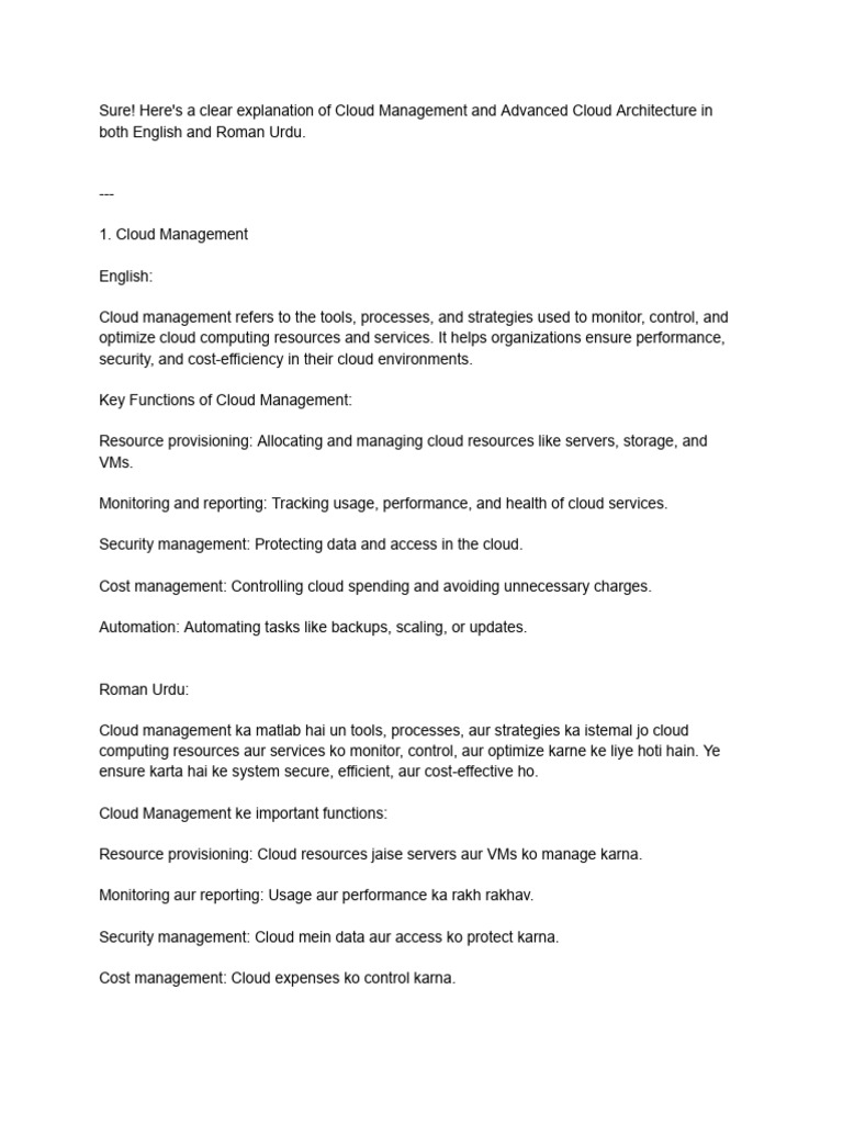 Advance Cloud Architecture | PDF | Cloud Computing | Scalability