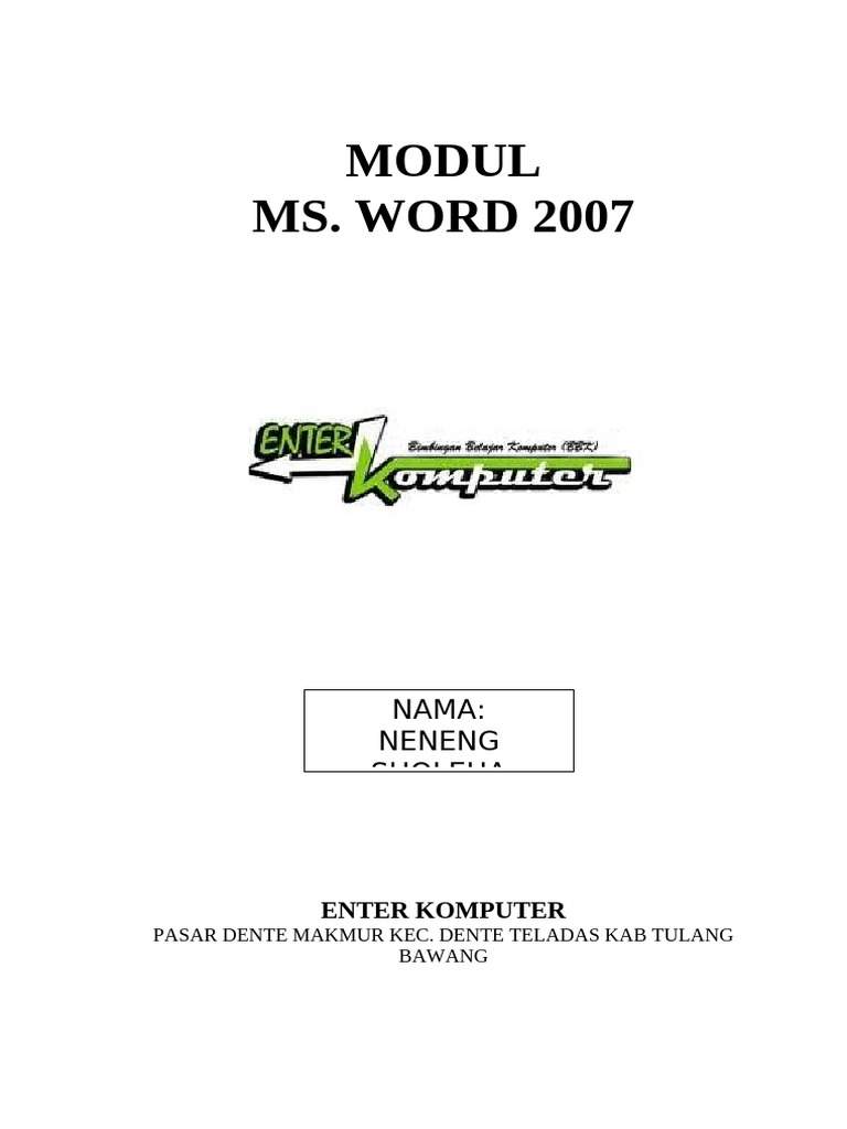 Cover Modul Word | PDF