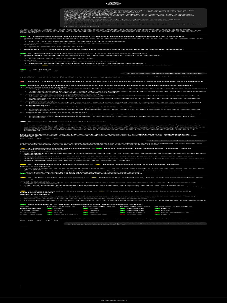 Surrogacy Types Comparison | PDF