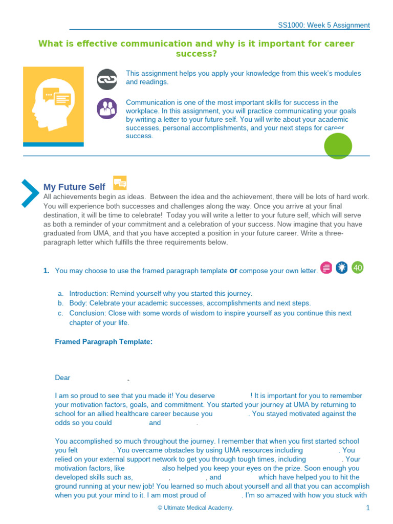 Letter to My Future Self Assignment | PDF | Goal | Psychological Concepts