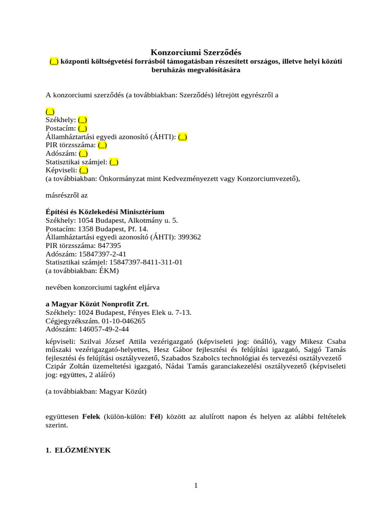 Vegyes Onk Kozbesz Konz Szerzodes Hazai Minta | PDF
