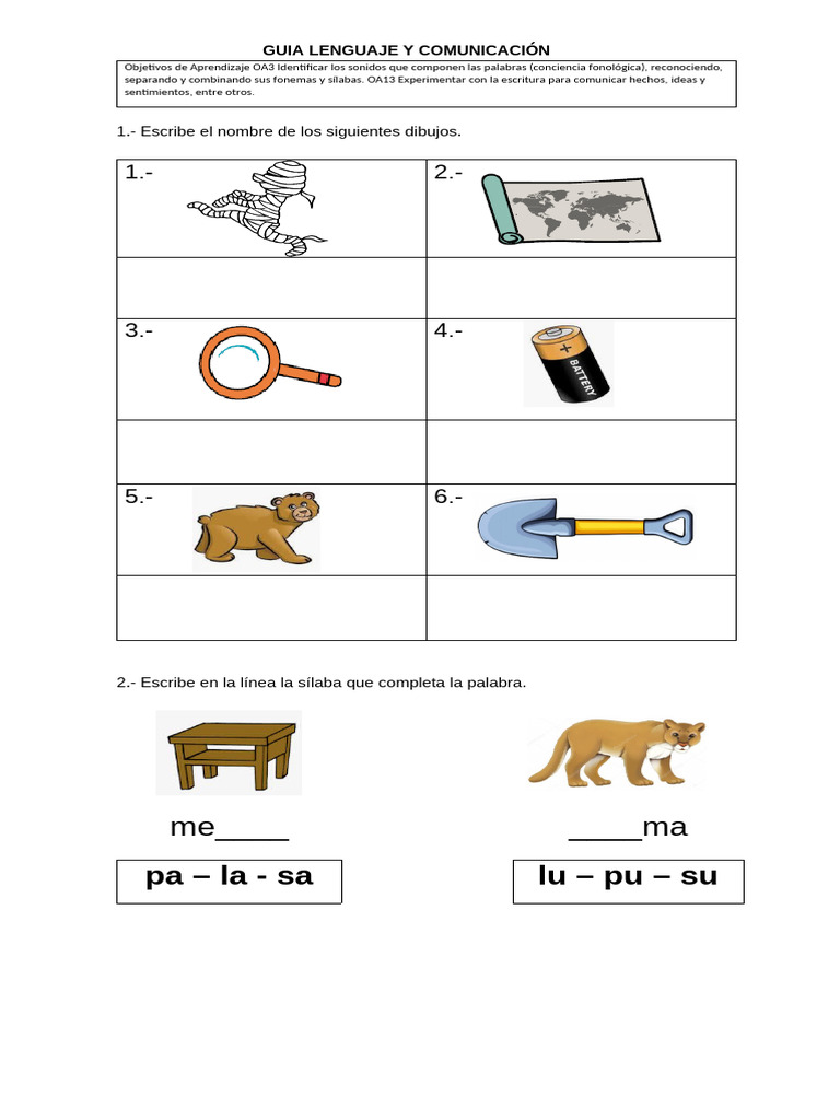 Evaluacion de Lenguaje 1 Letras M P L S | PDF