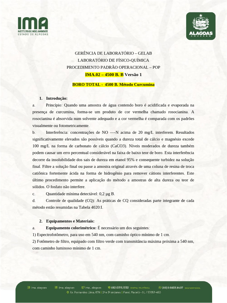 Método de Análise de Boro em Água | PDF | Ácido clorídrico | Boro