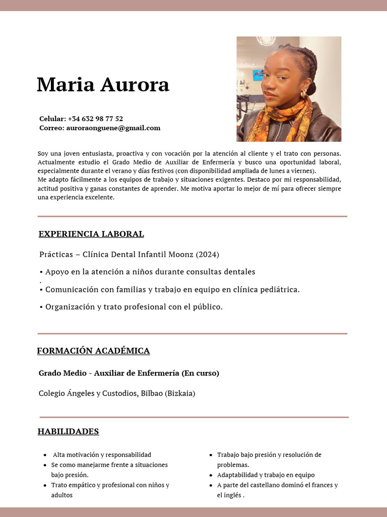 Joven Auxiliar de Enfermería en Prácticas | PDF