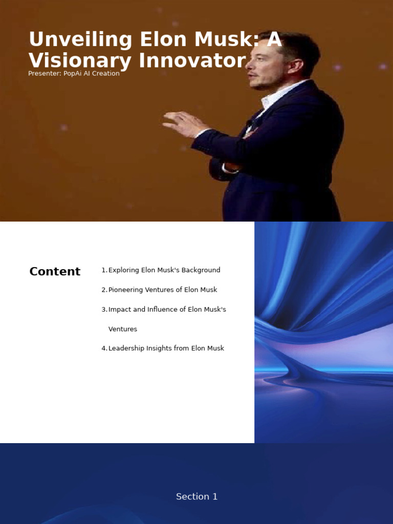 Unveiling Elon Musk - A Visionary Innovator | PDF | Elon Musk | Space X