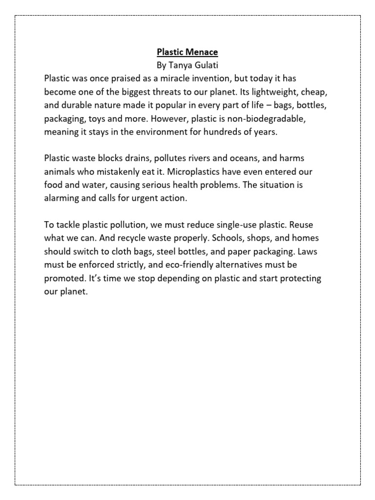Combatting Plastic Pollution Urgently | PDF