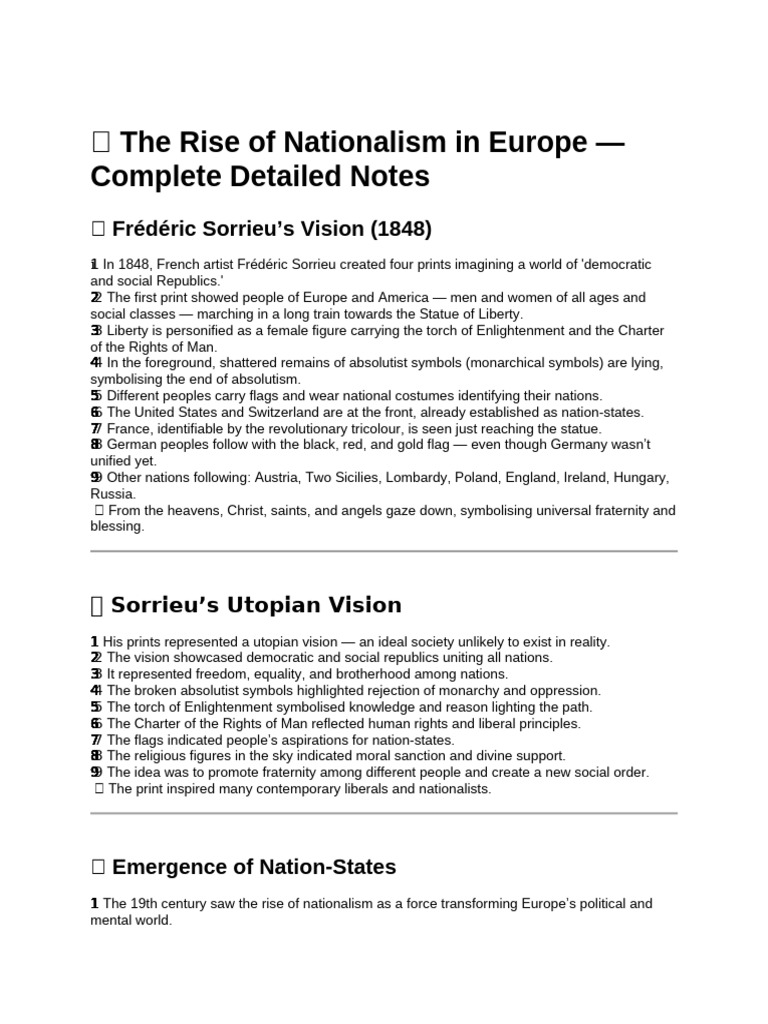 History Ch1 Full Summary | PDF | Nationalism | German Empire