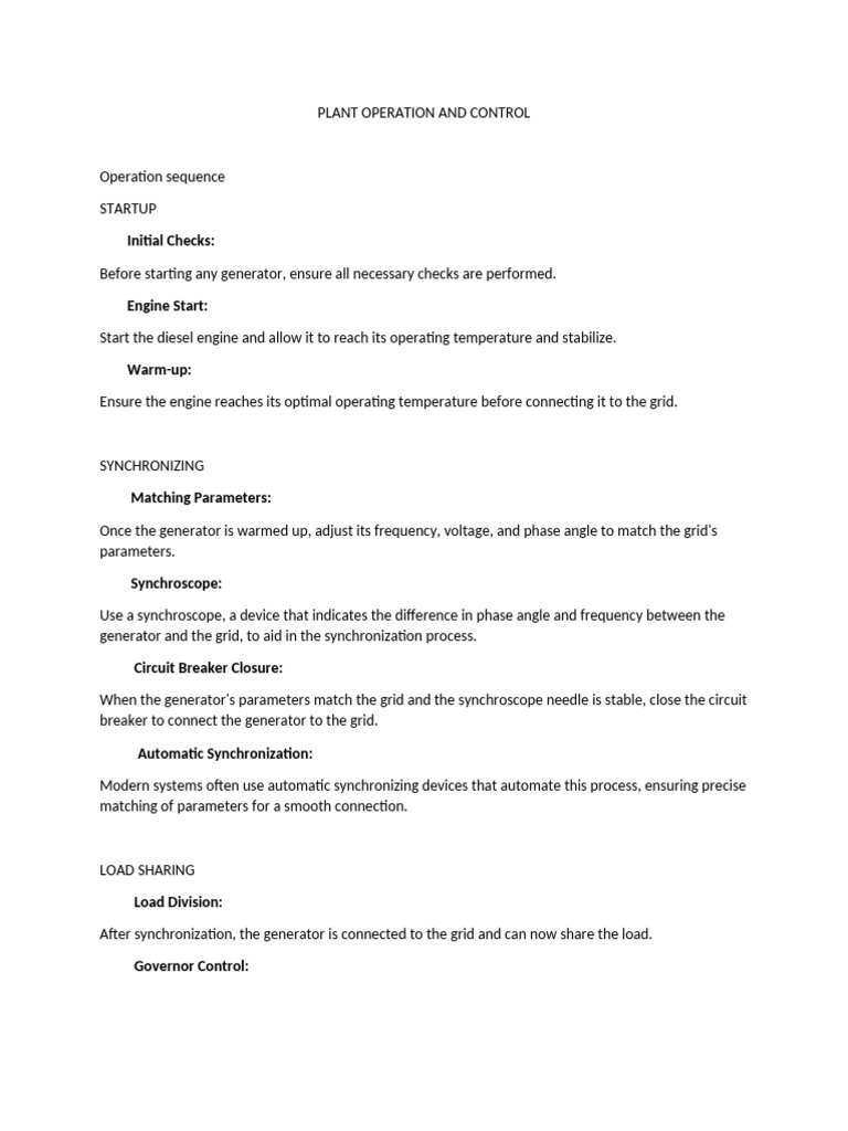Plant Operation and Control 8 10 | PDF | Electrical Grid | Power Station