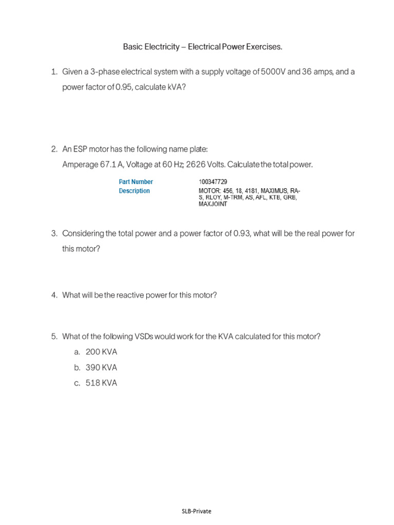 Basic Electricity Homework Day 2 | PDF