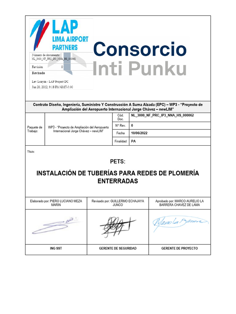 NL - 3000 - NF - PRC - Ip3 - Nna - Hs - 000062 Rev 0 Pets Instalación de Tuberías para Redes de ...