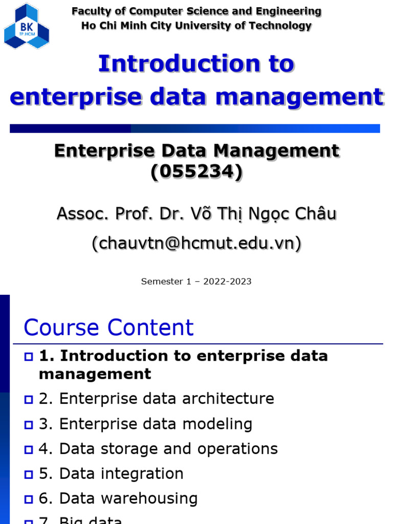 EDM - Chapter 1 - Introduction | PDF | Data | Data Management