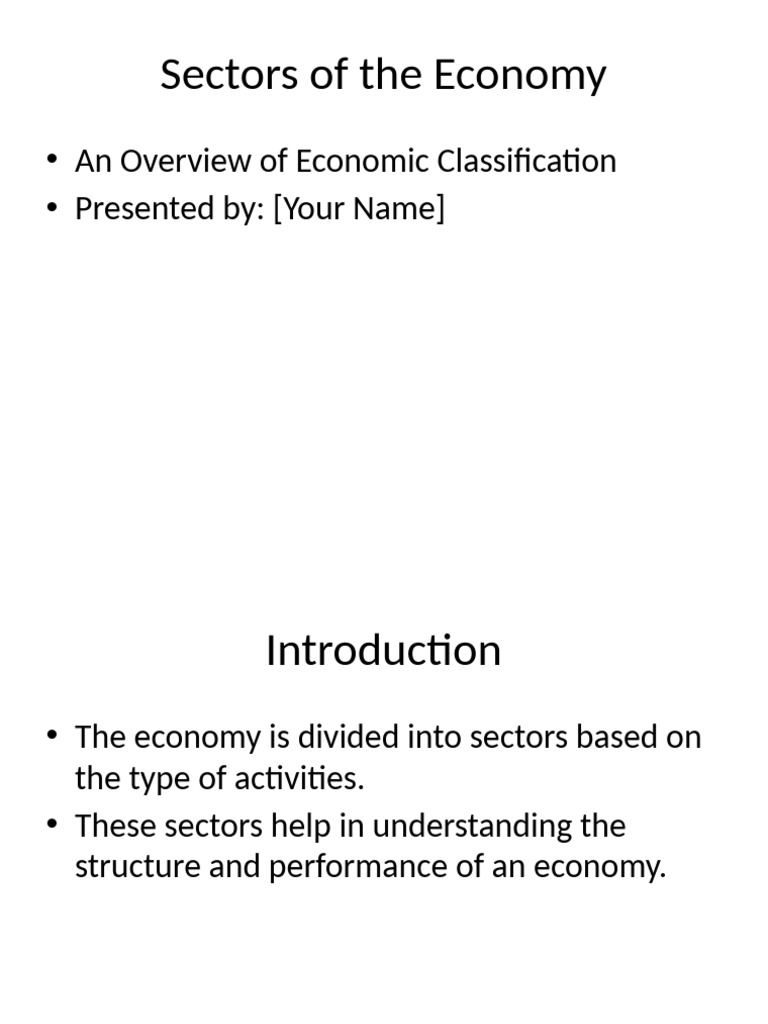 Sectors of Economy Presentation | PDF