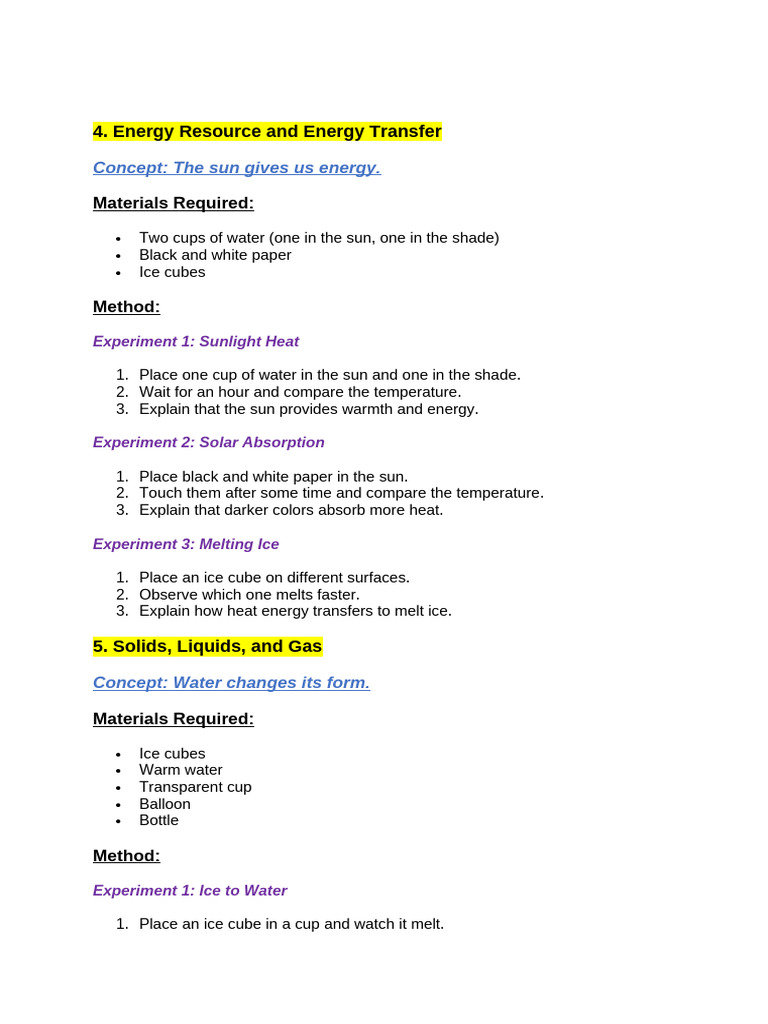 Engaging Physics Experiments for Kids | PDF | Ice | Water