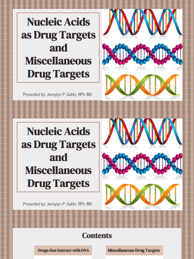 Nucleic Acids and Drug Target Mechanisms | PDF | Dna | Cell Membrane