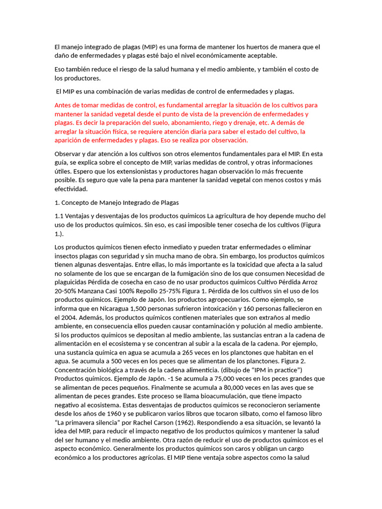 El Manejo Integrado de Plagas | PDF | Control biológico de plagas ...
