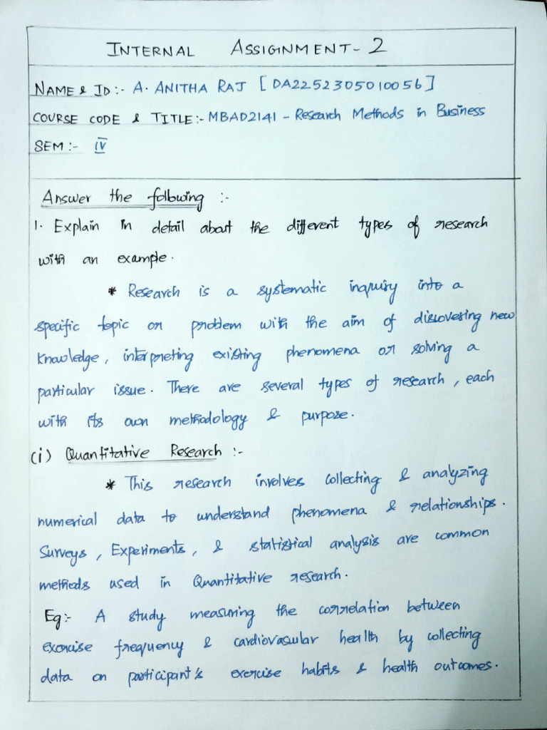Mbad2141 - Research Methods in Business, Anitha Raj A | PDF | Academia | Data