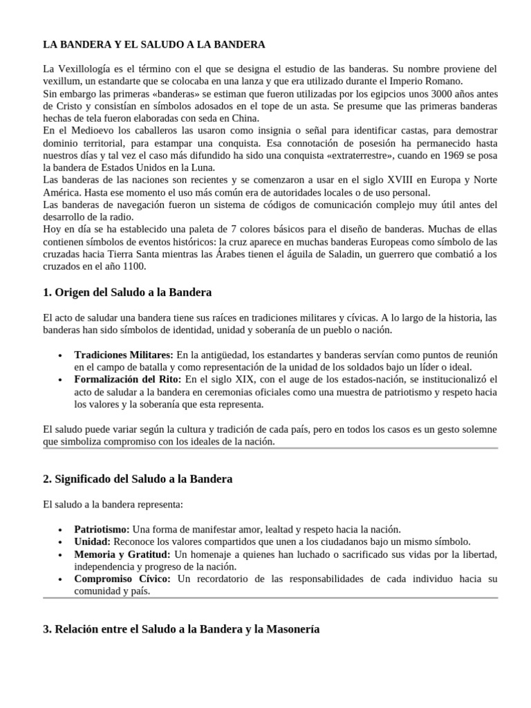 Historia y Significado del Saludo a la Bandera | PDF | Bandera | Nación