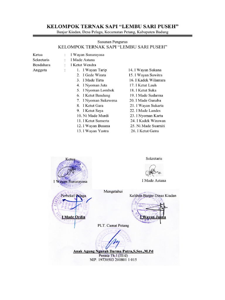 Susunan Pengurus | PDF