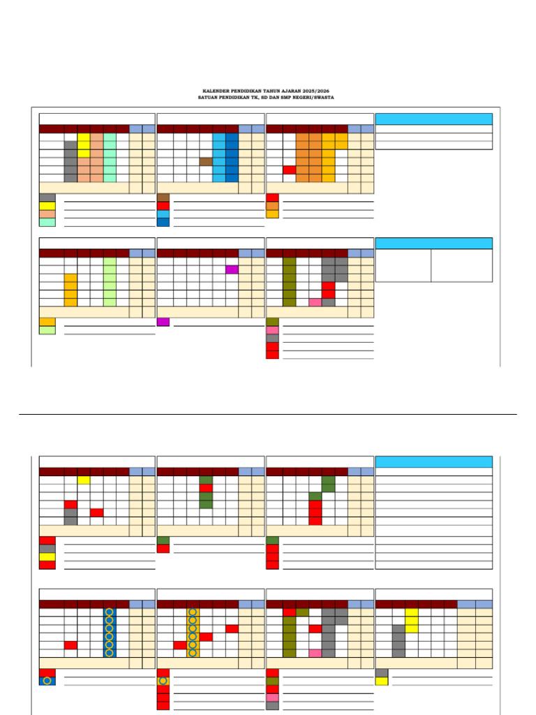Lampiran II Kalender Pendidikan 2025-2026 - Preview | PDF