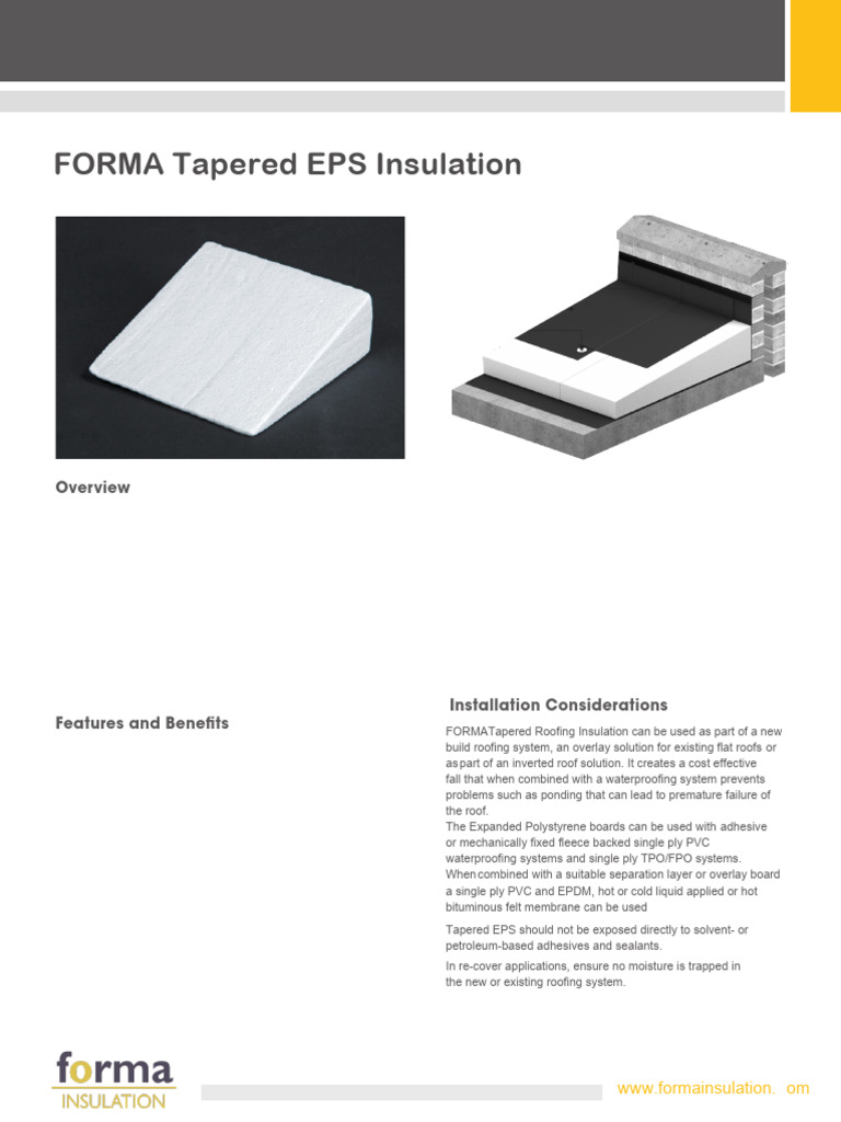 FORMA Tapered EPS Insulation. Draft1 | PDF | Building Materials | Materials