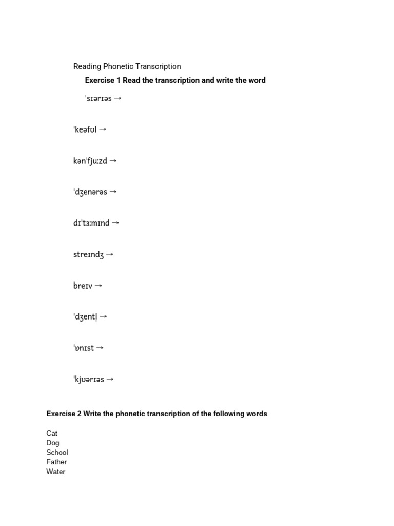 Reading Phonetic Transcription | PDF