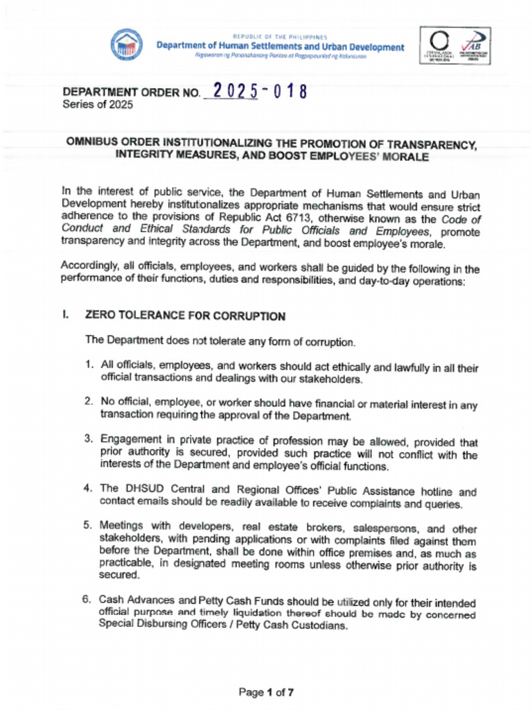 Department Order No. 2025-018 | PDF