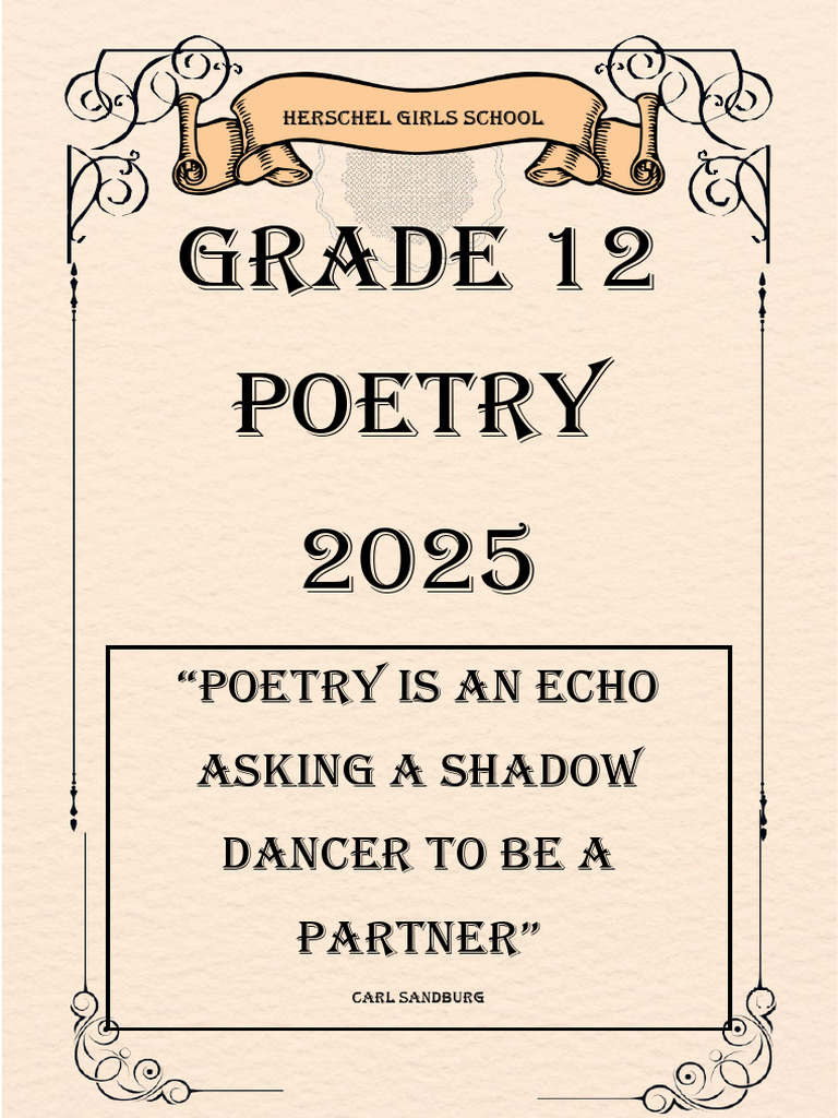 Grade 12 Poetry - 2025 | PDF
