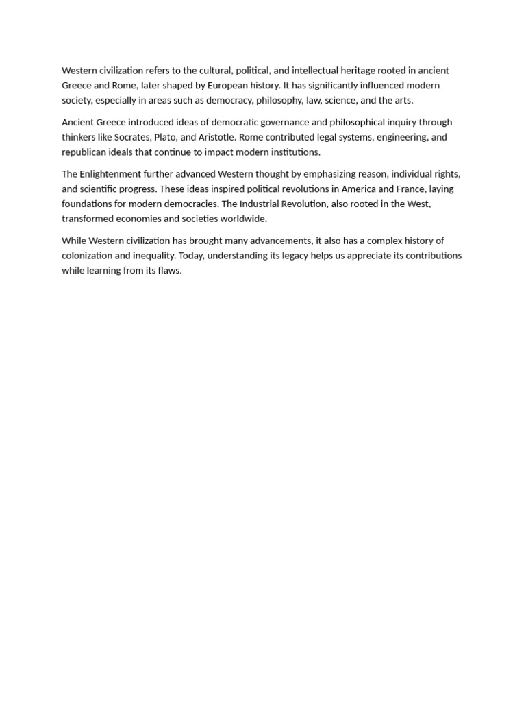 Western Civilization | PDF