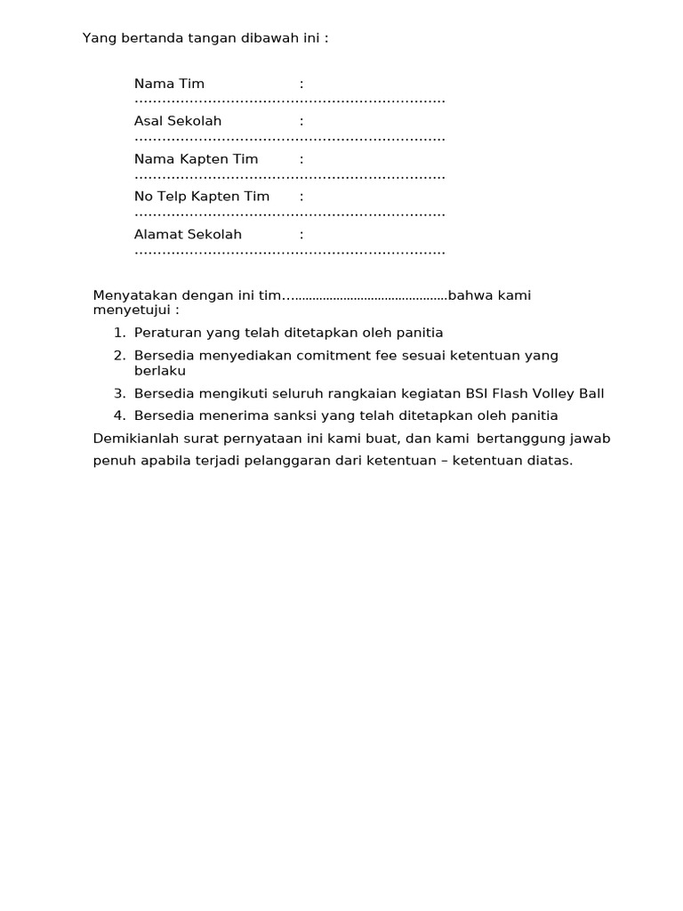 Yang Bertanda Tangan Dibawah Ini | PDF