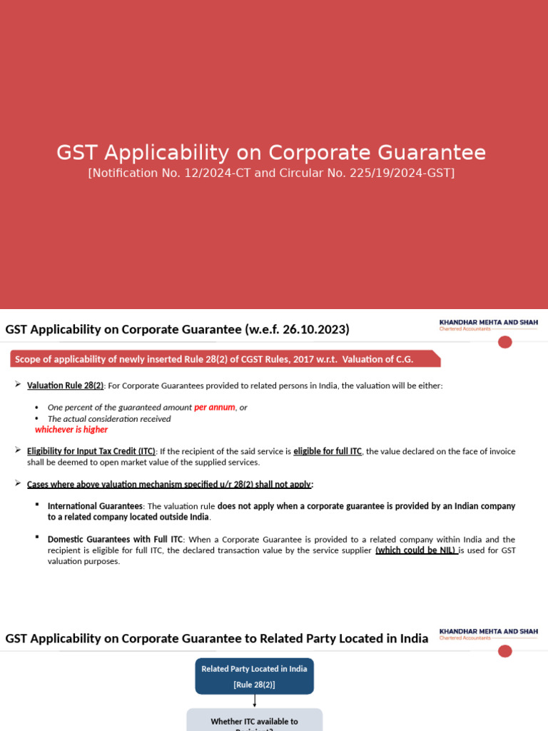 GST on Corporate Guarantee Valuation | PDF | Value Added Tax ...