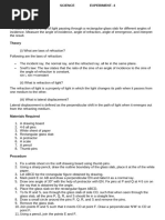 Light Reflection and Refraction Practical | PDF | Reflection (Physics ...