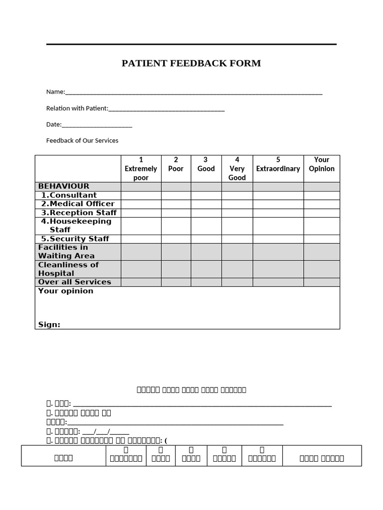 Opd Feedback Form Gujarati | PDF