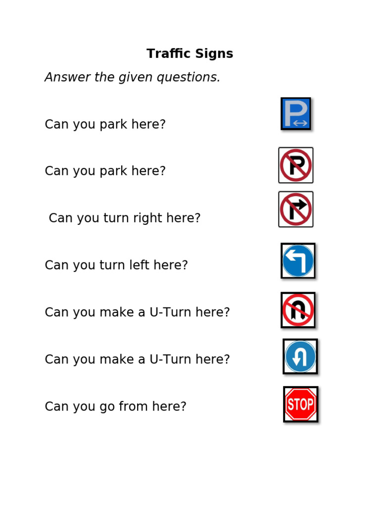 Traffic Signs Questions 49244 | PDF