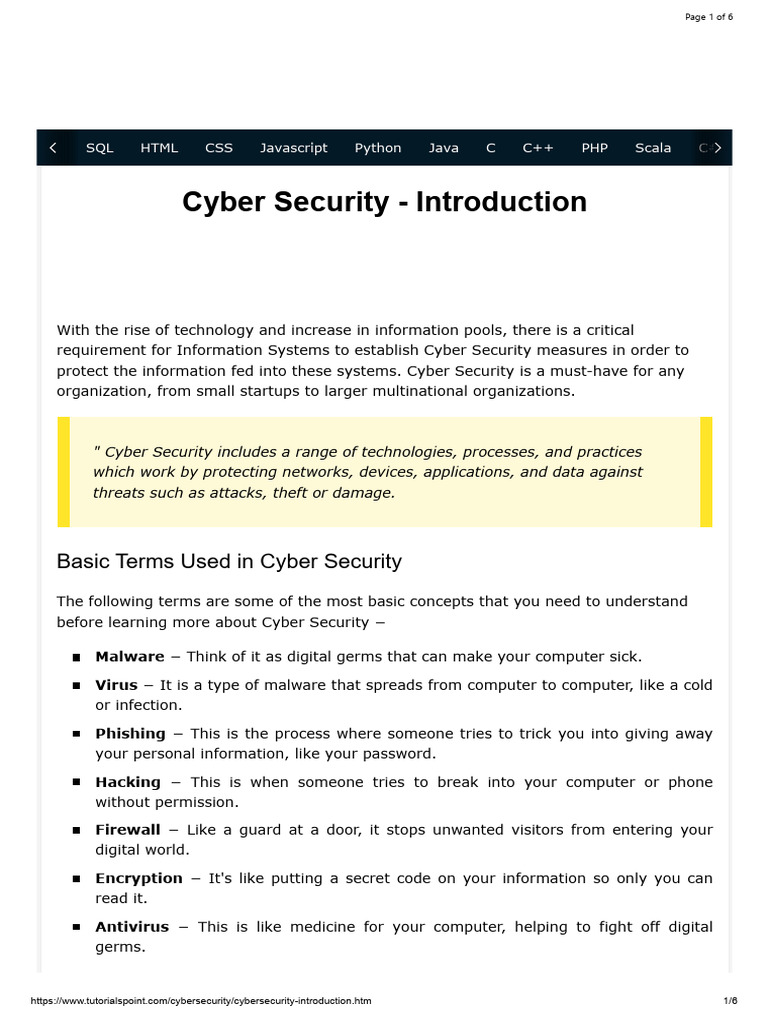 Introduction To Cybersecurity | PDF | Security | Computer Security