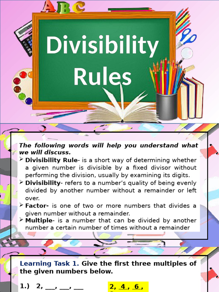 Divisibility Rules and Examples Guide | PDF | Division (Mathematics ...