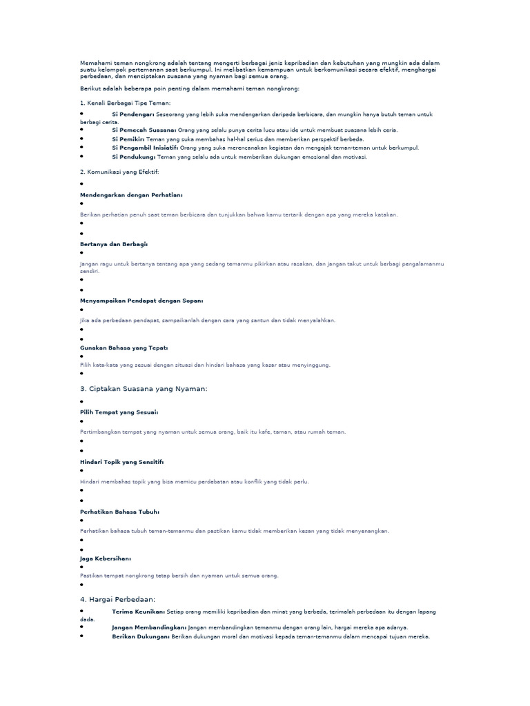 Memahami Teman Nongkrong | PDF