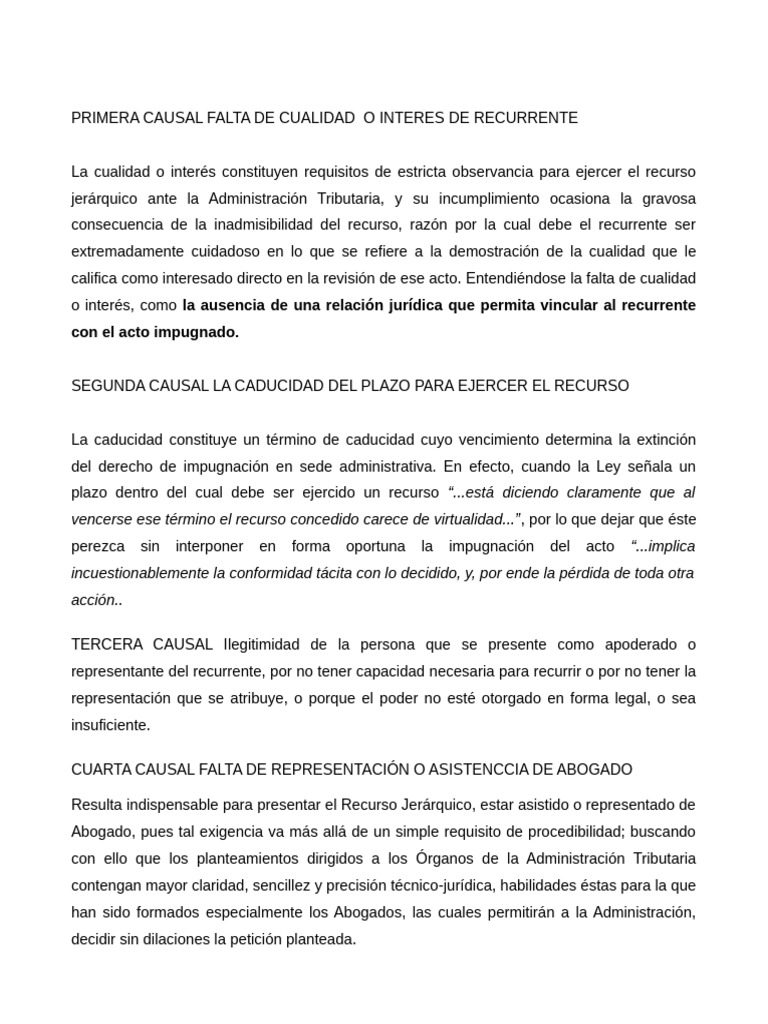 Causales de Inadmisibilidad | PDF