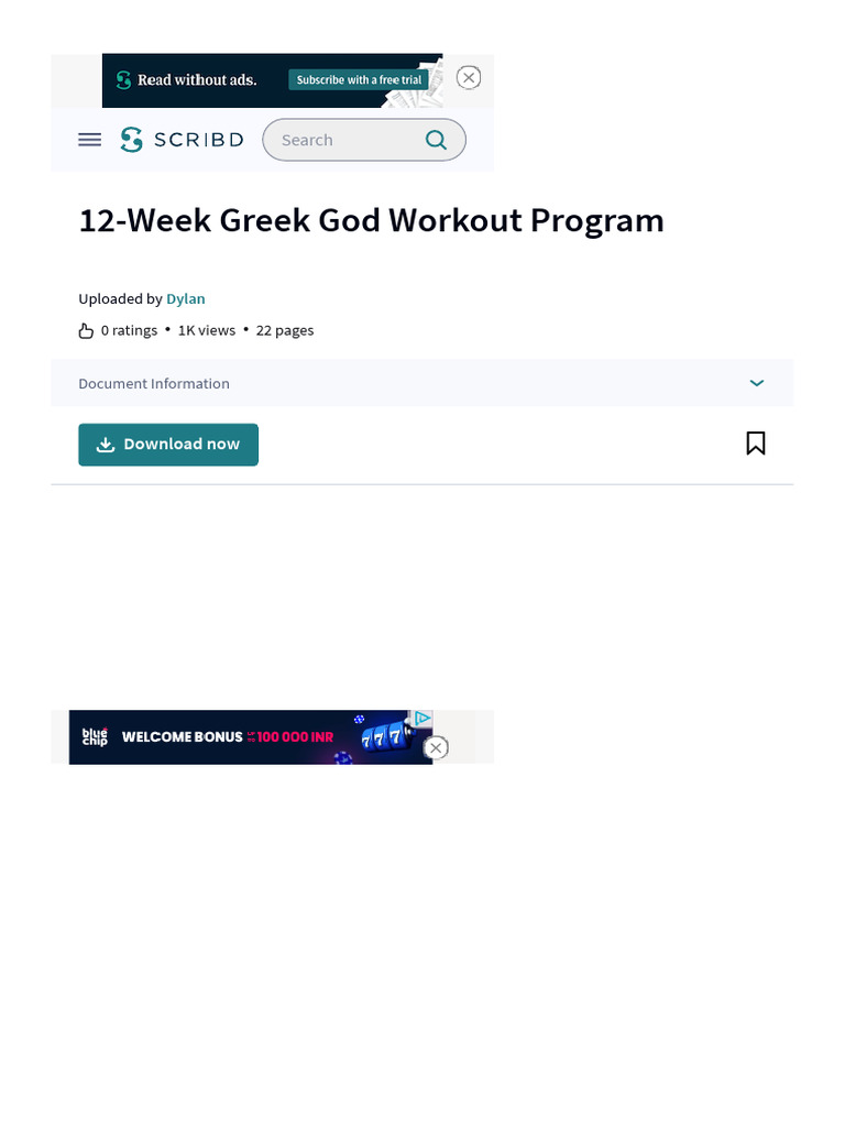 12-Week Greek God Workout Program - PDF - Hobbies - Physical Fitness | PDF