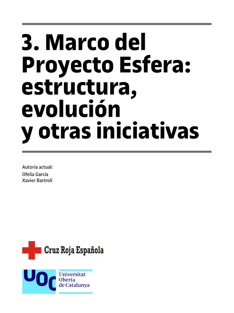 Marco del Proyecto Esfera: Estructura y Evolución | PDF | Saneamiento ...