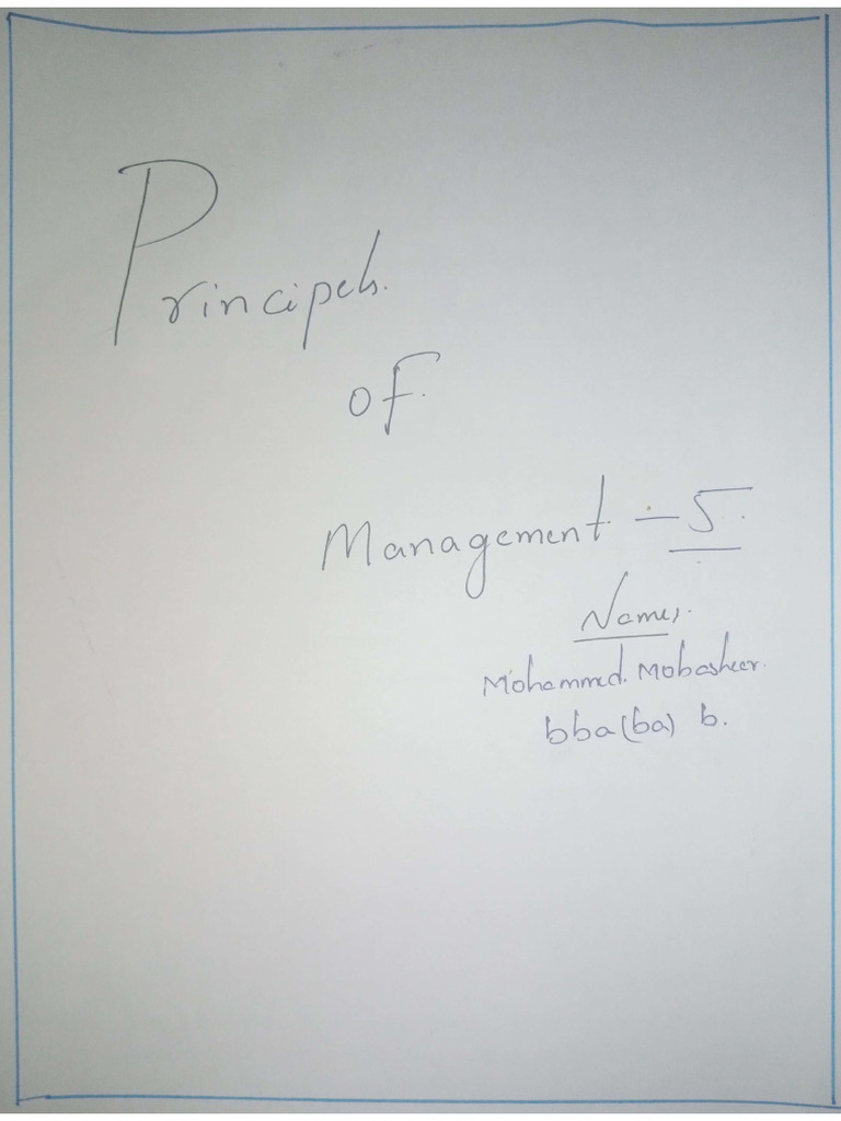 Principal of Management 5 | PDF