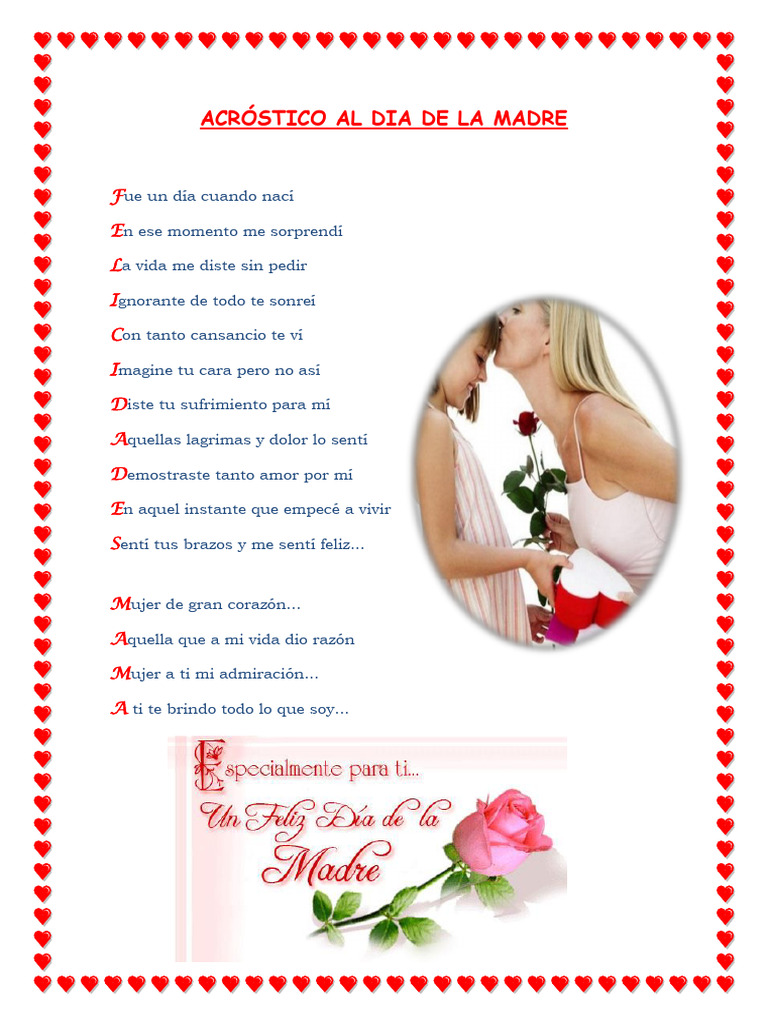 Acrostico Al Dia de La Madre | PDF