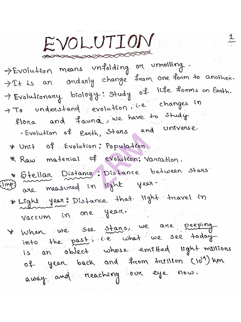 Evolution Notes | PDF