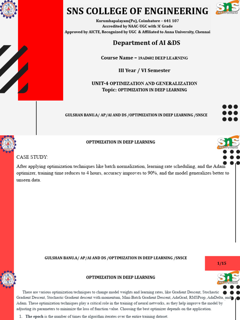 Optimization in Deep Learning | PDF | Mathematical Optimization | Algorithms And Data Structures