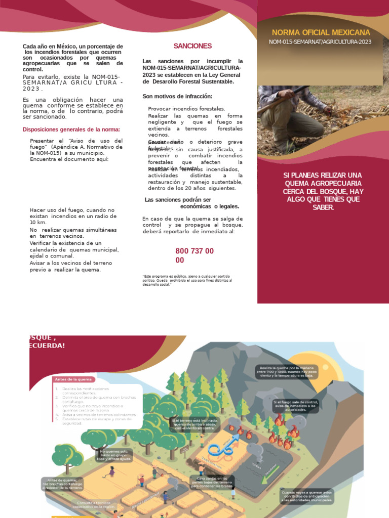 TR Ptico Nom 015 Semarnat Agricultura 2023 PWR Point | PDF | Los bosques | Fuego fatuo