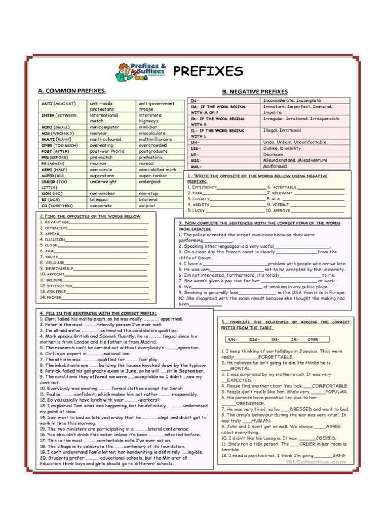 Prefijos y Sufijos 1 | PDF