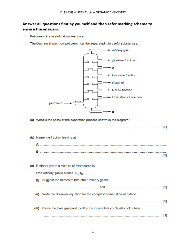 Organic Chemistry Questions For Self Practice | PDF